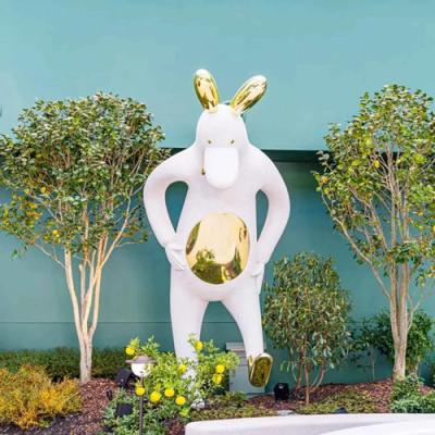 China Cartoon White Rabbit Garden Animal Sculptures Indoor 135cm Height for sale