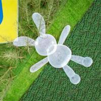 China Fiberglass Metal Rabbit Sculpture Decorative Outdoor Square Lawn Ornaments for sale