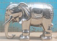 China Mirror Polishing Elephant Decor Statue Stainless Steel Public Animal Art Sculpture for sale