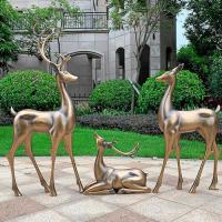 China Animal Home Decor Sculptures Garden Bronze Fiberglass Deer Statue for sale