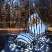 China Abstract Outdoor Stone Metal Sculpture Polished Mirror Stainless Steel Customized for sale