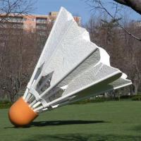 China Playground Badminton Birdie Sculpture Public Fiberglass Giant Shuttlecock Sculpture for sale