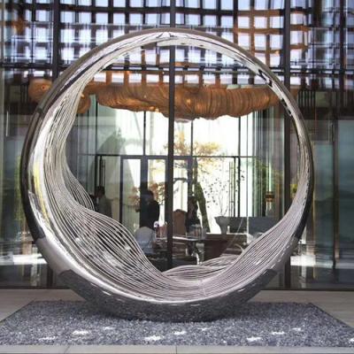 China Abstract Large Stainless Steel Garden Sculptures Outdoor Mirror Polished for sale