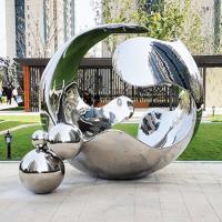 China Outdoor Mirror Stainless Steel Garden Sculptures Decorative Hollow Ball Polished for sale