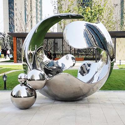 China Outdoor Mirror Stainless Steel Garden Sculptures Decorative Hollow Ball Polished for sale