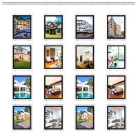 China A4 Acrylic Frame Cable Wire Hanging Display System Real Estate Window Display Led Light Box for sale