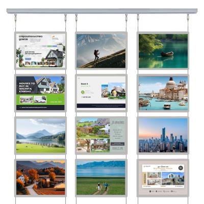 China Horizontal Hanging Crystal Light Box 210 X 297mm Slim LED Sign Board Display Panel for sale