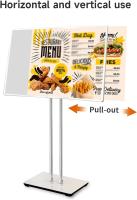 China Floor Standing LED Light Box with Adjustable Poster Stand Multi-Angle Adjustment and Dual Power Supply for sale