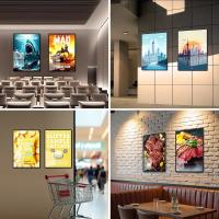 China Ultra-Slim Dimmable Wall-Mount LED Light Box with Tempered Glass and Aluminum Frame for sale
