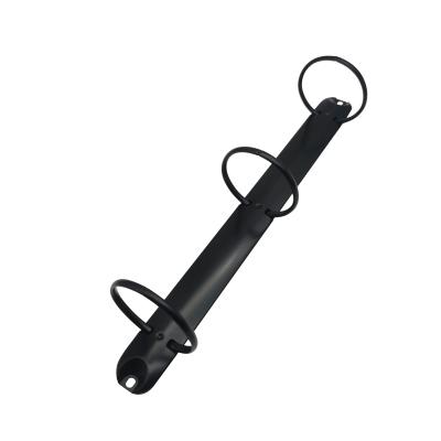 China Enhanced Type Three Ring Binder Mechanism 280mm Length 26mm Width Matte Black A4 File Clip for sale