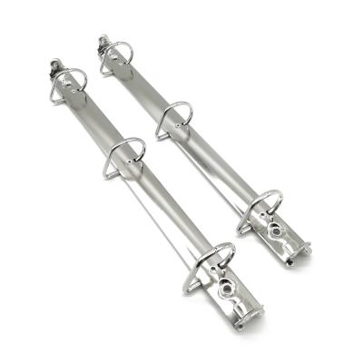 China Metal Slant D-Shape 3-Ring Binder Clip 25mm Diameter 285mm Length for A4 Files and Folders for sale