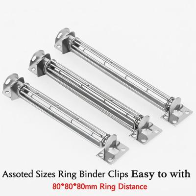 China 3-Ring Metal Binder Clips with 80×80×80mm Ring Distance and 270mm Rivet Hole - Rust-Resistant Office Supplies for sale