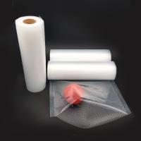 China Household Food Fresh Embossed Vacuum Roll Transparent Food Bag Diamond Shape for sale