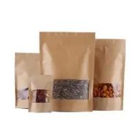 China Ziplock Stand Up Pouch Kraft Paper Bag With Tear Notch 10mm Edge Seal for sale