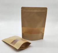 China Stand Up Packaging Pouch Kraft Pape Bag Zip Lock Clear Window for sale
