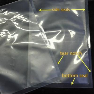 China Transparent High Temperature Resistance Three Side Seal Bag For Food Vacuum Packing for sale