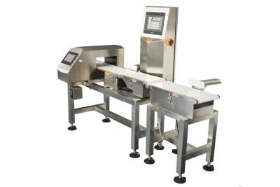 China Food Industrial Automatic Metal Detector and Check Weigher Combo 20kg Load 27M/min Belt Speed for sale