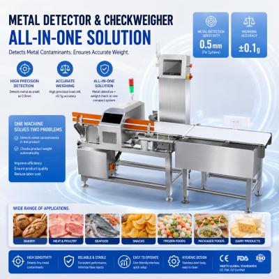 China Automatic Checkweigher and Metal Detector Combo Machine 30-600g Capacity Industrial Food Inspection Line for sale