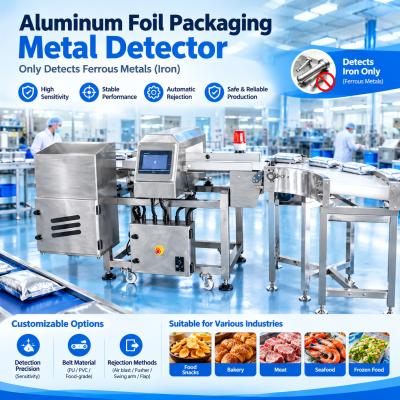 China Milk Metal Detector Metal Detector for Food Grade Aluminum Foil Packaging Food Safety Metal Detector for sale