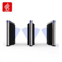 China Wing Brake High Security RFID Face Recognition Fingerprint Access Control Flap Turnstile Barrier Gate For Gym for sale