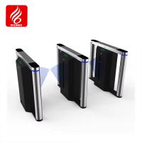 China Wing Brake High Security RFID Face Recognition Fingerprint Access Control Flap Turnstile Barrier Gate For Gym for sale