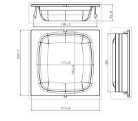 China 210.8*200.1*49.8mm Square Basket Pocket For Benier Overhead Proofer for sale