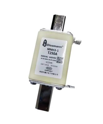China NH Fuse 250A 500VAC High Voltage Automotive Fuse Fiber Pipe High Breaking Capacity CCC Certified for sale