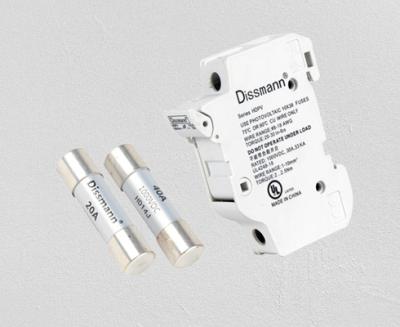 China 100A 10x38 Energy Storage System Fuse 1000VDC Solar PV Cartridge Fuse Fiber Pipe for sale