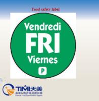 China Weekly food safety  label for restaurant usage for sale