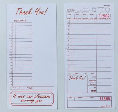 China Single part board  US Guest Check CT-T4932SP  for Cafe in English for sale