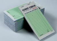 China CT-1A Two parts carbonless guest check Hotel Guest pads with Black Ink Printing and Customized  design for sale