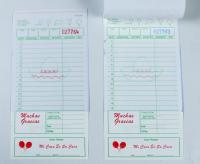 China CT-903SP Loose style Black Ink US Guest Check with Customized Number of Lines and Sequentially Numbered Features for sale