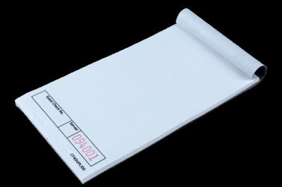 China CT-KDUPL100 Carbonless Black Ink Guest Check Pads Numbered for Restaurant Bar Cafe Diner for sale