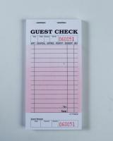 China Single part red color board paper Custom Guest Check Paper With Perforated Sequentially Numbered for sale