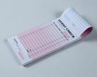 China Single part red color board paper Custom Guest Check Paper With Perforated Sequentially Numbered for sale