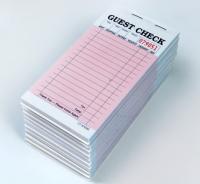 China Customized English Language Perforated 2-Part Hotel Guest Checks for sale