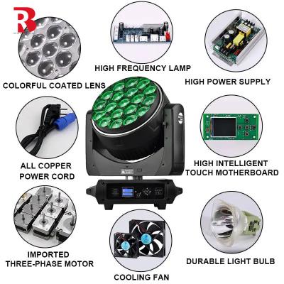 China RGBW 4in1 LED Moving Head Stage Light 19*40W Bee'S Eye With LED Ring For Party for sale
