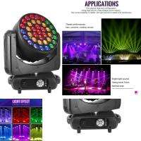 China DMX Controlled 37*15W RGBW 4in1 Strobe LED Wash Moving Head Light For Discos for sale