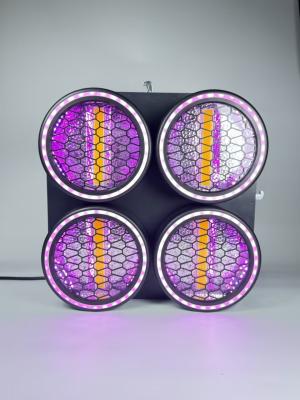 China Moving Head Light Manufacturers Retro 4 eyes Blinder RGB LED Beads for sale