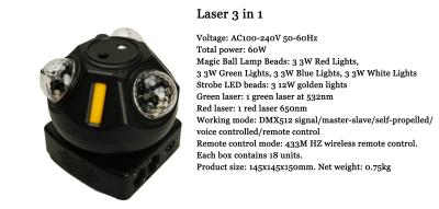 China New High Quality Magic ball 3 in 1 Laser light China Manufacturers for sale