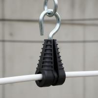 China 5mm FTTH Drop Cable Wedge Anchor Clamp for Aerial Installation with M5 Spring Hooks (Ram's Horn Type) for sale
