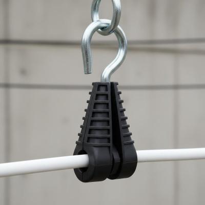 China 5mm FTTH Drop Cable Wedge Anchor Clamp for Aerial Installation with M5 Spring Hooks (Ram's Horn Type) for sale