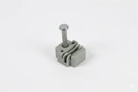 China FTTH Cable Clip with Concrete Nail and Double Channel for Aerial Cable with 300N Breaking Strength for sale