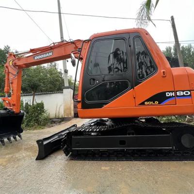 China Doosan DH80GOLD excavator quality used construction machine DH80 crawler hydraulic excavator with good performance in China for sale