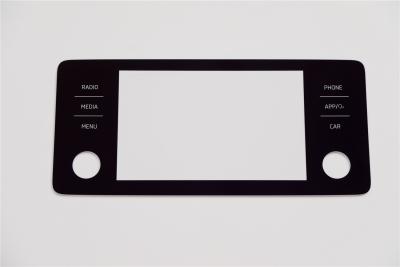 China Black Printed 12inch 1.1mm Thick Screen Printing Glass Car Navigation Use for sale
