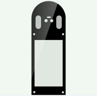 China Custom 2mm Toughened Glass Lens 400mm Length Screen Printing Glass for Touch Panel for sale