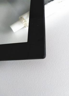 China 4 Inch Black Tempered Glass Cover Lens 0.33mm Thickness for Smart Home and Display for sale
