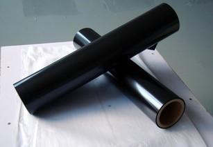 China Thickness 0.025mm Width 520mm Polyester PET Film Black Polyester Film Double Pull for sale