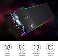 China Computer Large LED USB Waterproof Mouse Pad Qi Wireless Charging For Desk Mat for sale