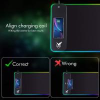 China Computer Large LED USB Waterproof Mouse Pad Qi Wireless Charging For Desk Mat for sale
